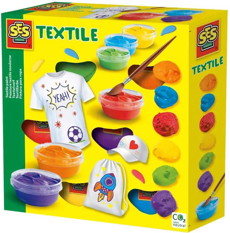 SES CREATIVE Barvy na textil 6ks kreativní set v krabici 00364