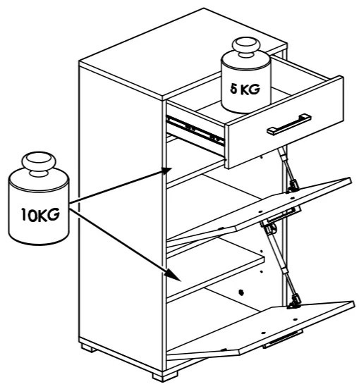 Úzký botník RUAN - světlý dub sonoma