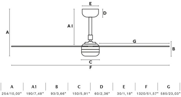 FARO 33814WT - Stropní ventilátor PUNT M bílá pr. 132 cm WT + dálkové ovládání