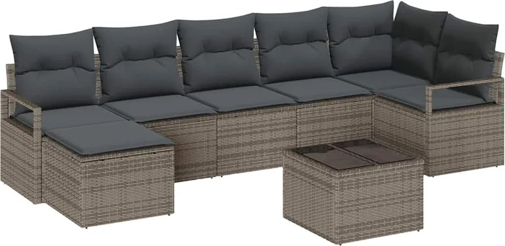 Set pohovek 8 ks Šedá polyratan 3346479