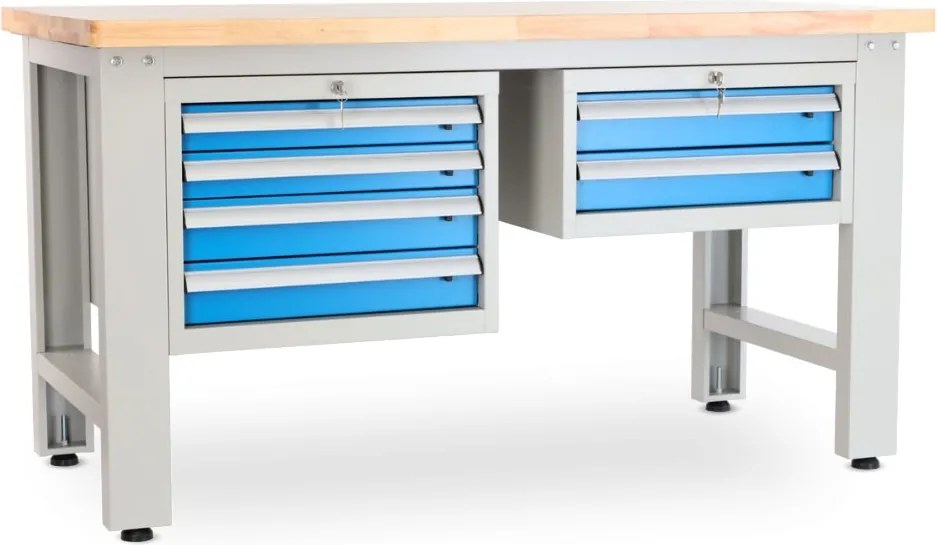 Dílenský stůl Solid OAK-42, 150 cm, 2 závěsné boxy, dub