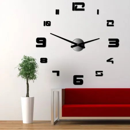 Nástěnné hodiny samolepicí velké Moderní hodiny | SENTOP 12P021 PLEXI 2D