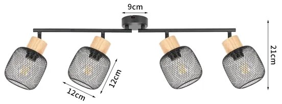 Brilagi - Bodové svítidlo BASKLITE 4xE27/15W/230V kaučukovník/černá
