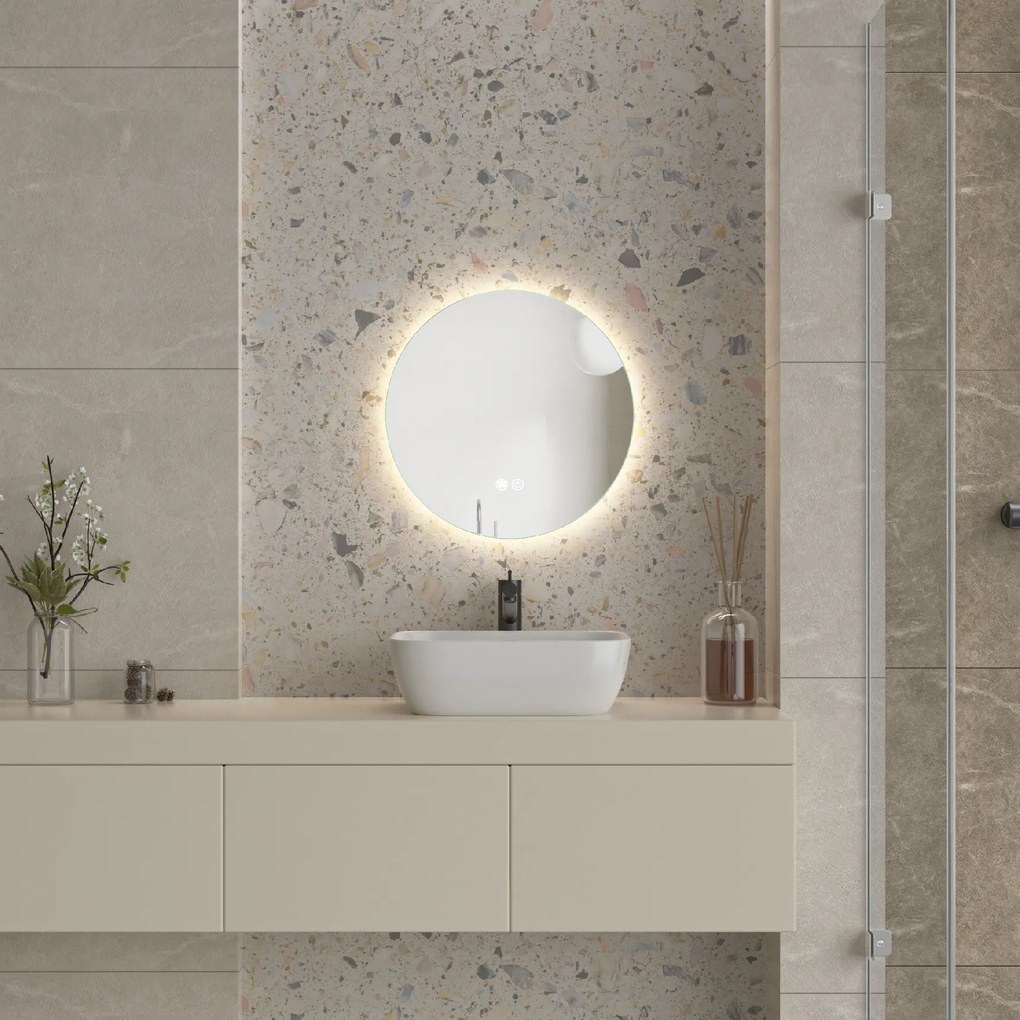 Erga Sofia, kulaté LED zrcadlo 50cm, 1150 lm, 3 barvy světla, ERG-V01-207-5050