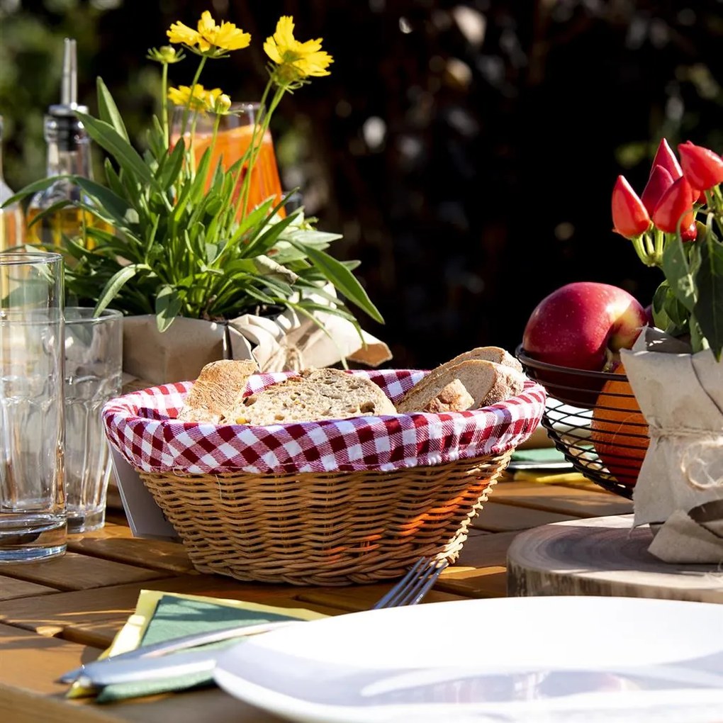 Orion Ošatka rattan kulatá s látkou