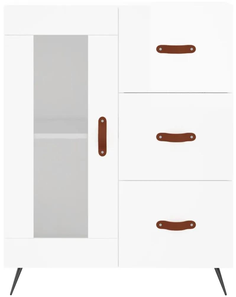 Skříň highboard lesklá bílá 69,5 x 34 x 180 cm kompozitní dřevo,  3195933