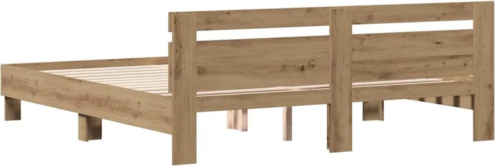 Rám postele Artisanový dub 203 x 185 x 70 cm Kompozitní dřevo 3385626