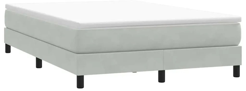 Postel Box Spring bez matrace světle šedá 140x210 cm samet 3315825