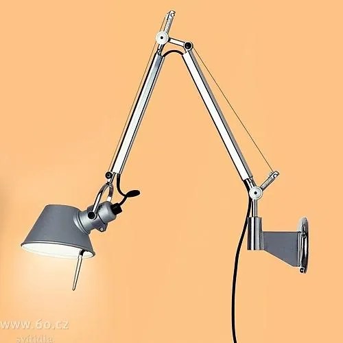 Artemide A010900 + A025150 Tolomeo Micro Parete Halo, designové nástěnné svítidlo s vypínačem, 1x60W E14, hliník, max. 74cm