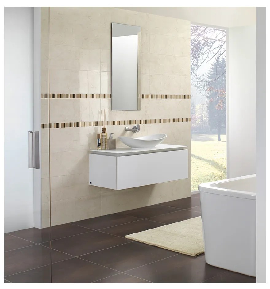 Villeroy & Boch MY NATURE: umyvadlo na desku, oválné 610x360mm bez plochy pro baterii, bílá Alpin CeramicPlus, 411060R1