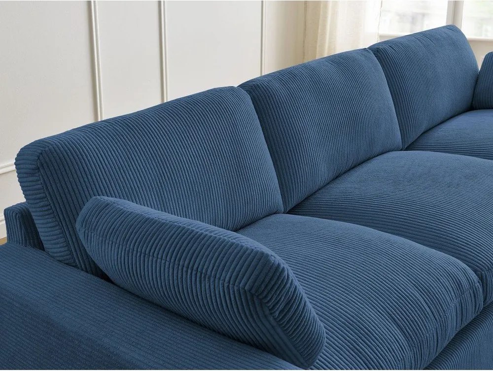 Modrá manšestrová pohovka 250 cm Belair – Bobochic Paris