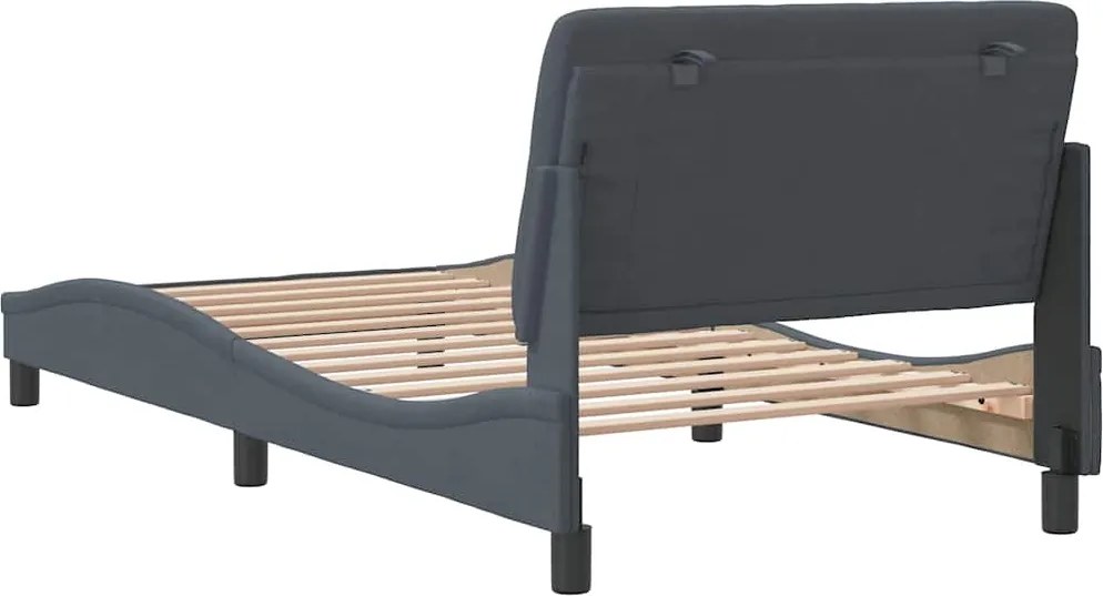 Rám postele bez matrace tmavě šedá 100 x 200 cm samet 3207906