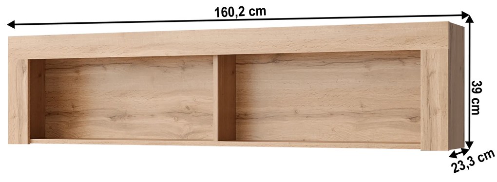 Kondela Visací regál 160, dub wotan, MORATIZ