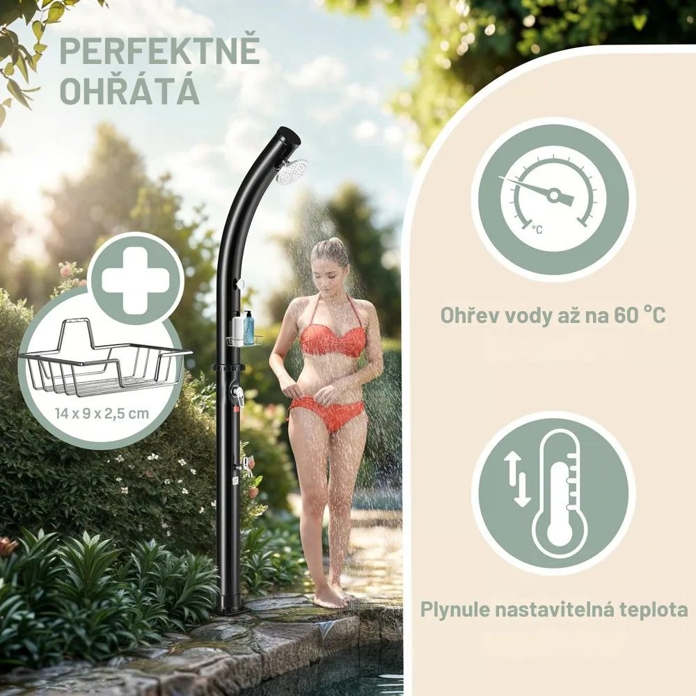 Solární sprcha BOW, 20 l, černá Monzana