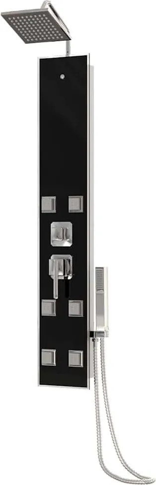 Sprchový panel skleněný 18 x 45,5 x 130 cm černý 151418