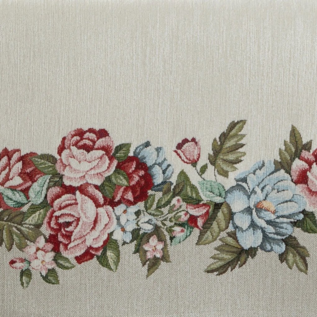 GOBELÍNOVÝ UBRUS NATUR 140X180 CM KVĚTY