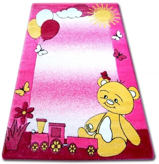 3kraft Dětský koberec HAPPY TEDDY růžový