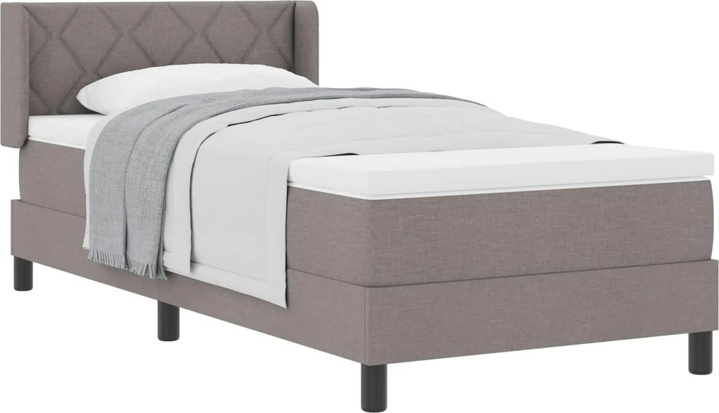 Postel s boxspringem s čelo Taupe 190 x 90 cm textil 3341143