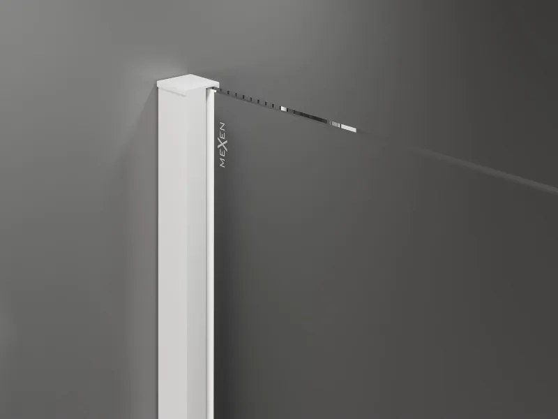 Mexen Velar, sprchový kout s posuvnými dveřmi 100(dveře) x 90(stěna) cm, 8mm čiré sklo, bílá, 871-100-090-01-20