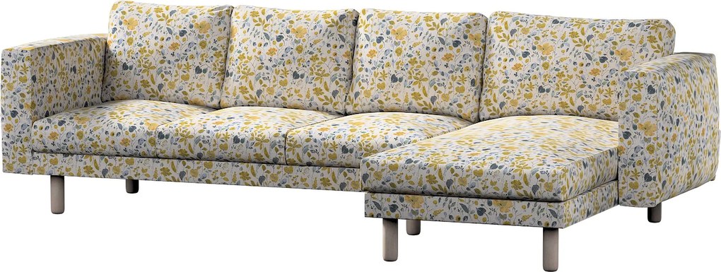 Potah na pohovku IKEA Norsborg 4-místná se šezlongem barva žlutá látka pletený vzor, vzorované