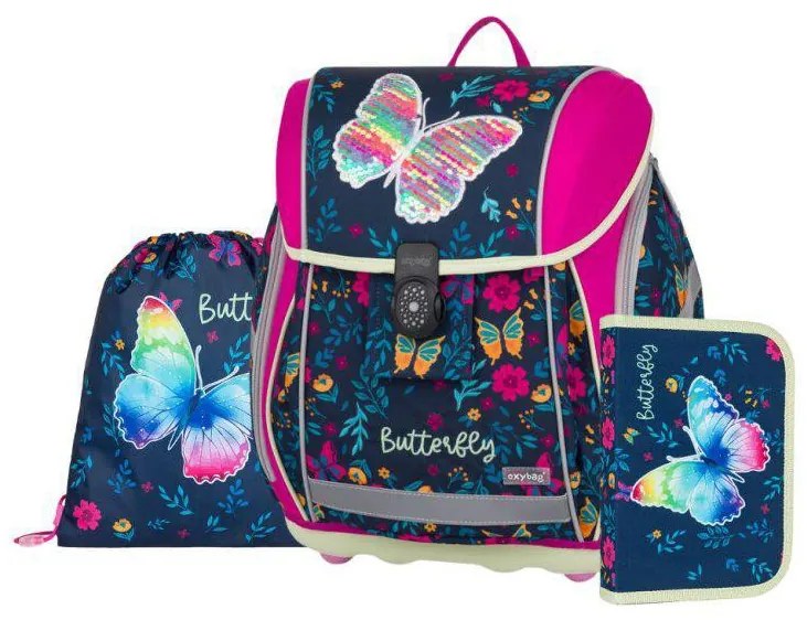 OxyBag Školní set 3 ks Premium light Motýl 2