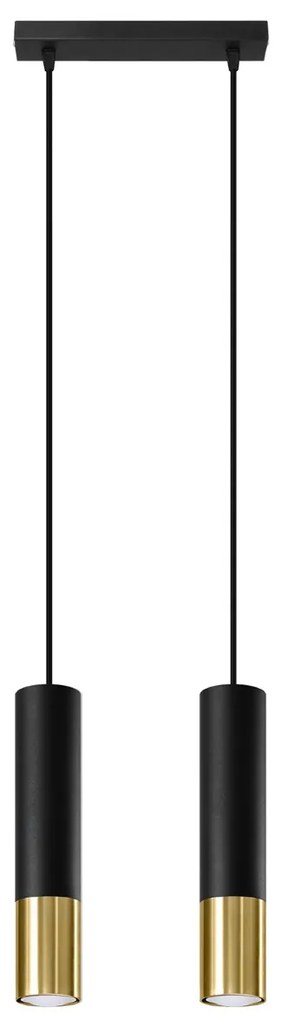 Závěsné svítidlo Loopez, 2x černé kovové stínítko, g