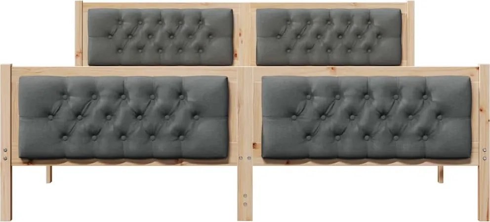 Rám postele s čelo Tmavě šedá 180 x 200 cm Masivní borové dřevo 3394274