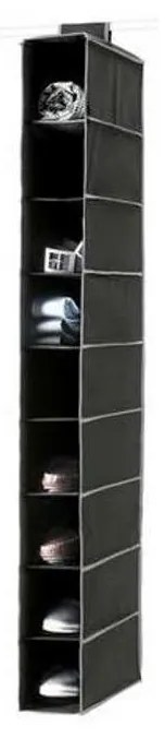 Compactor - Závěsný organizér 15x30x128 cm, 9 přihrádek, černá RAN6274