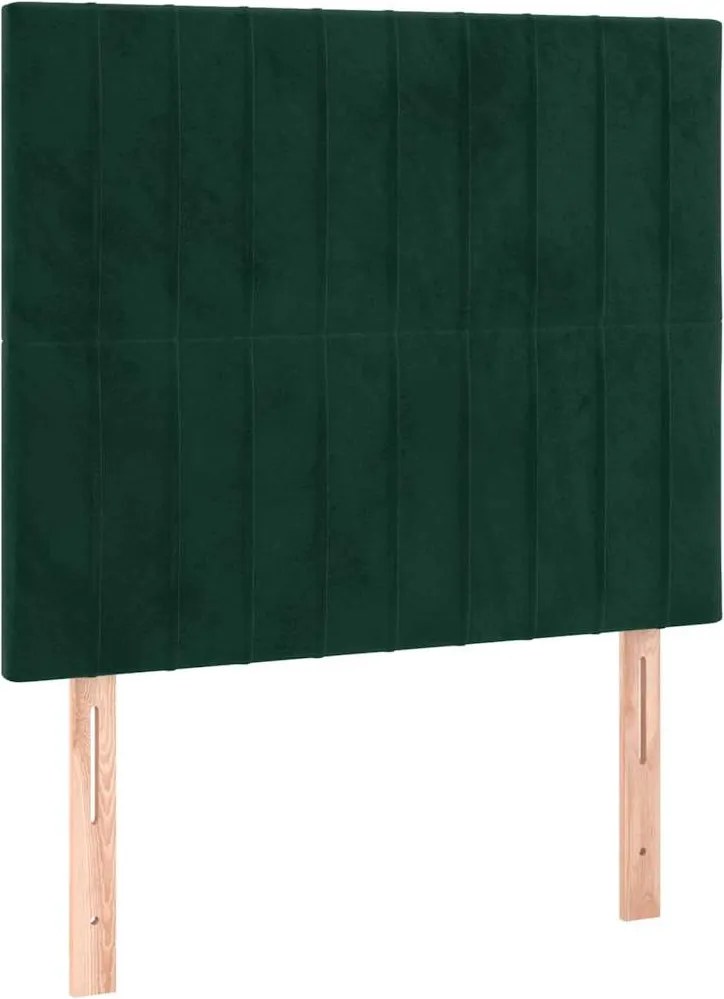 Čelo postele tmavě zelené 90x5x118/128 cm sametové 3116609