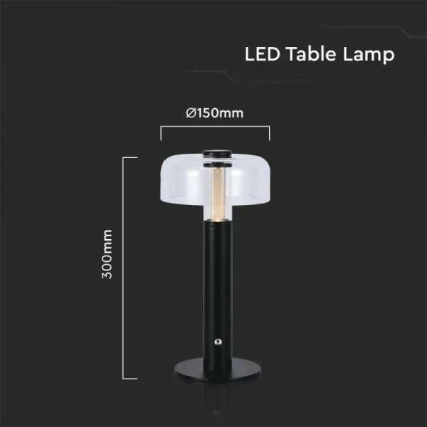 LED Stmívatelná dobíjecí stolní lampa LED/1W/5V 3000K 1800 mAh černá