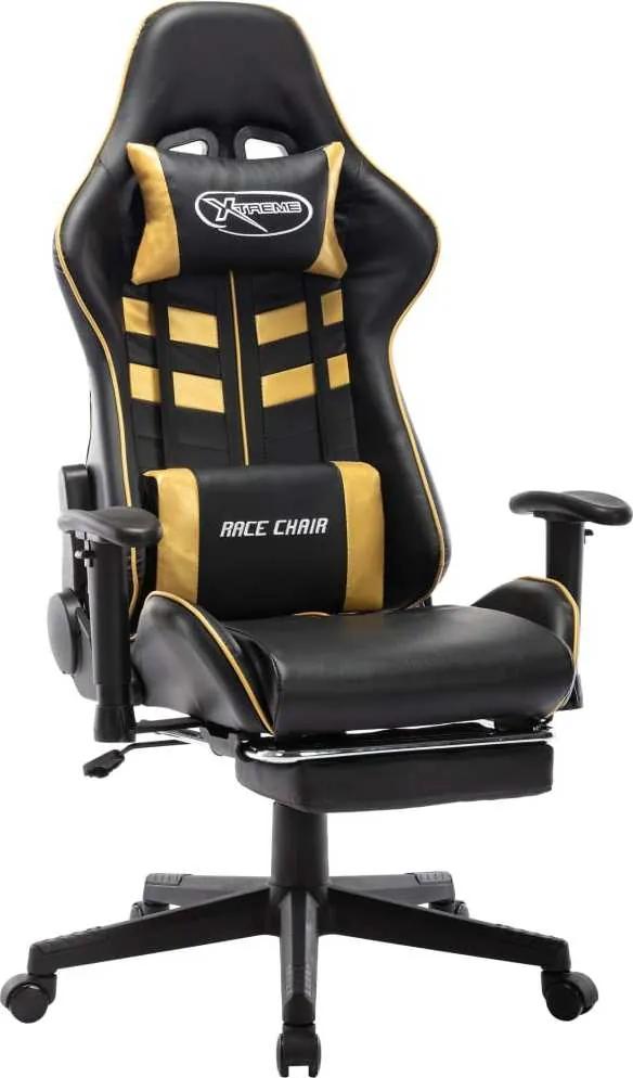 vidaXL Herní židle umělá kůže [20512] Barva: Černý a zlatý
