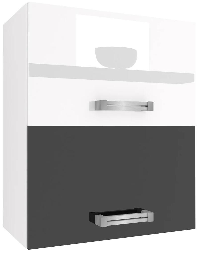 Kuchyňská skříňka Belini horní 60 cm bílý lesk / černý lesk  INF SGP2-60/1/WT/WB/0/D