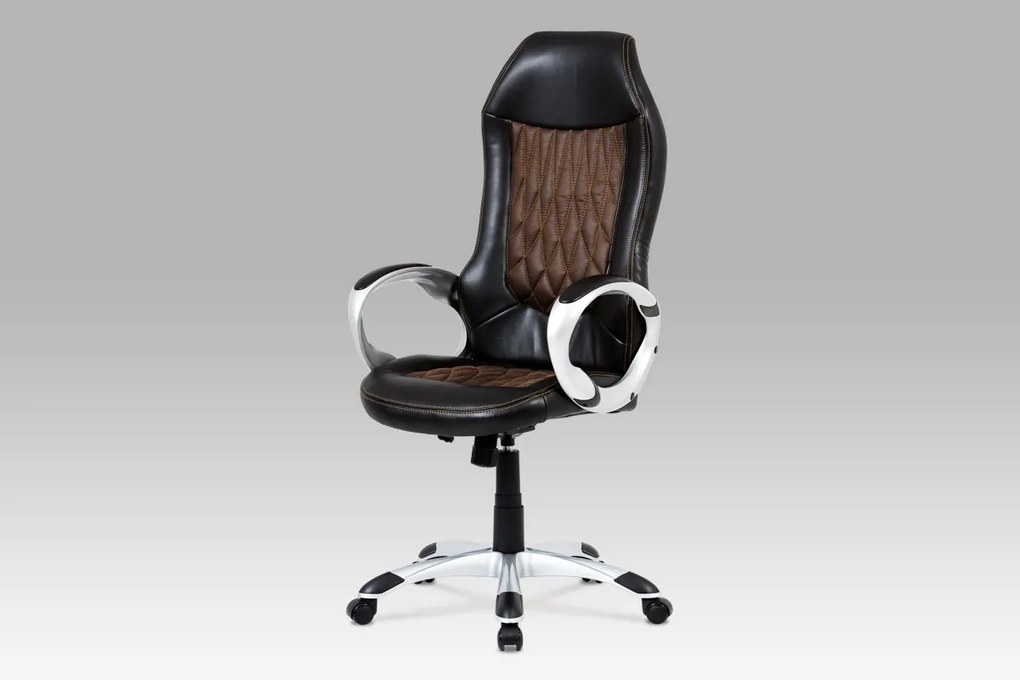 Kancelářská židle KA-E906 BK, černá koženka