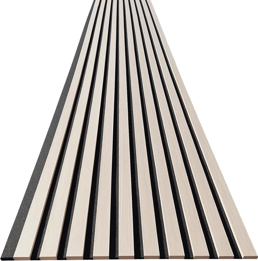 3D Dřevěné lamely na zeď na filci 255x46cm - Jasan ARKTICKÝ