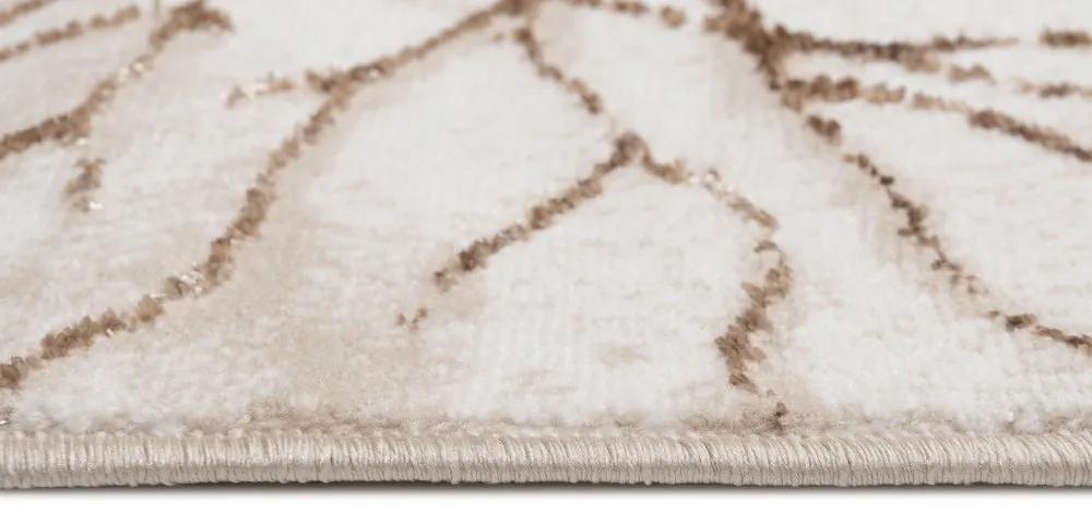 Jednoduchý moderní koberec béžový s hnědým motivem Šířka: 80 cm | Délka: 150 cm