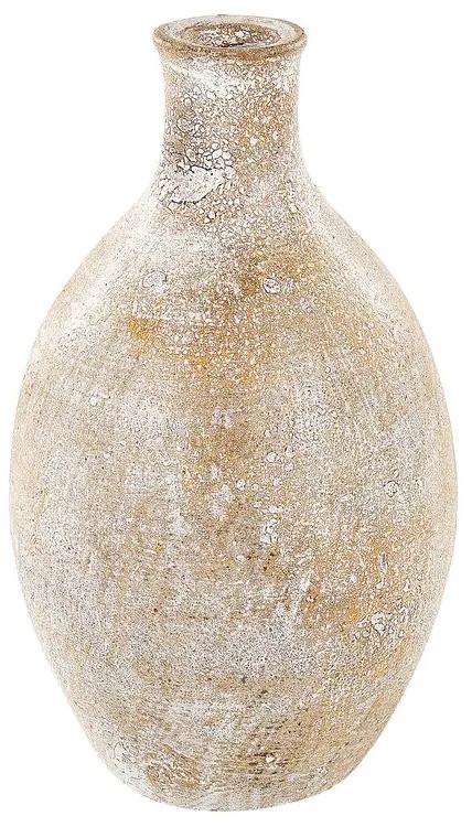 Pálená hlína Dekorativní váza 39 Béžová Bílá CYRENA Beliani
