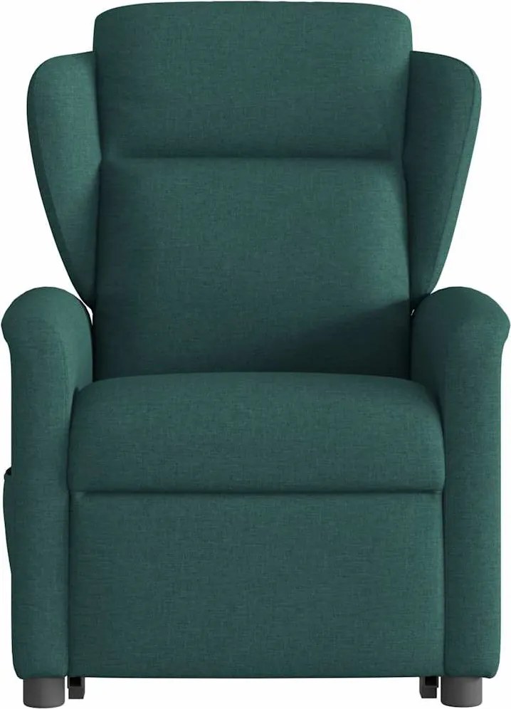 Elektrické zvedací polohovací křeslo tmavě zelené textil 3303160