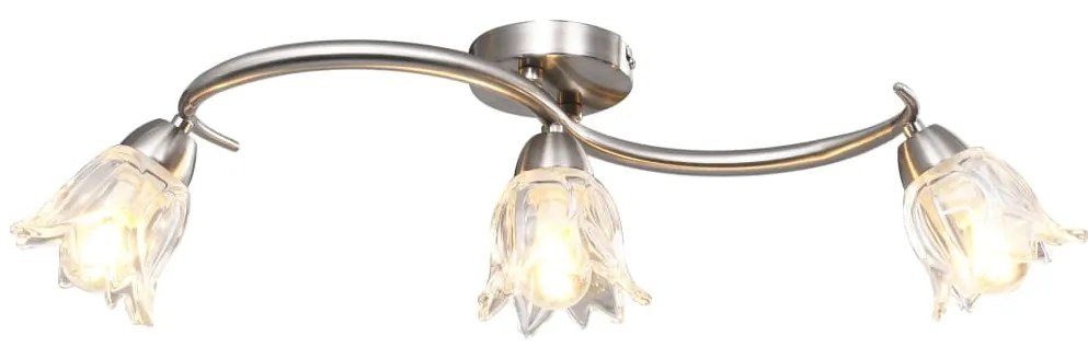 Stropní lampa průhledná skleněná stínidla 3 žárovky E14 tulipán 289230