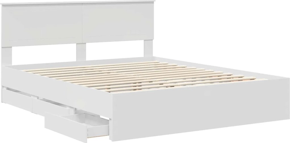Rám postele se zásuvkou Bílá 160 x 200 cm Inženýrské dřevo 3410686