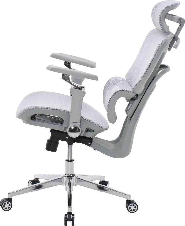Kancelářská ergonomická židle PORTE — síťovina, šedá