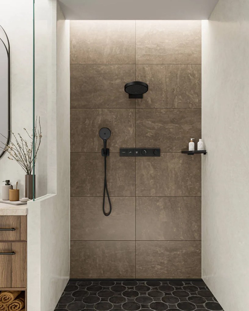 Hansgrohe Rainfinity, ruční sprchová hlavice 130 3-funkční, černá matná, 26864670