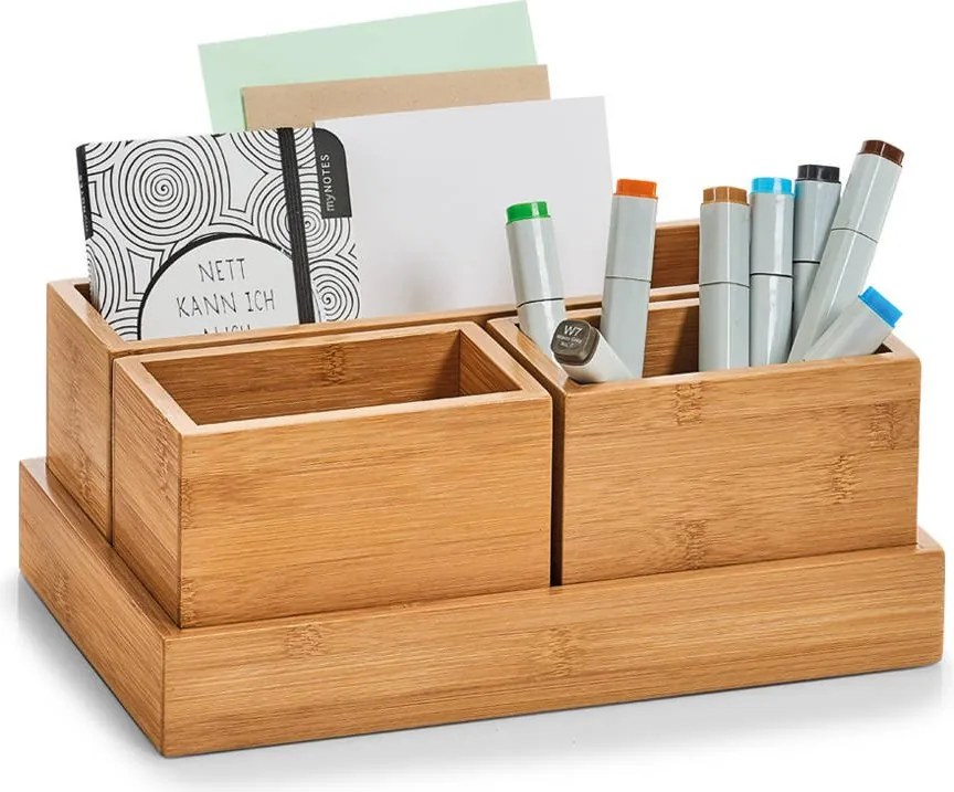Boxy pro uskladnění, organizéry, 100% bambus - 4 ks, ZELLER