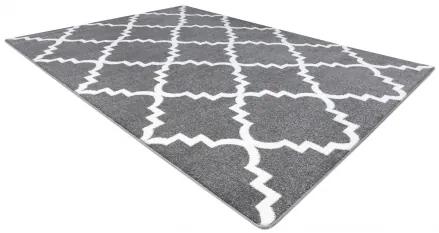 koberec SKETCH F343 Marocký jetel, mříž, šedo bílá velikost 200x290 cm | krásné koberce cz