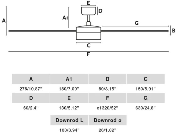 FARO 34298WT-1TW - LED Stm. vent. RUDDER L LED/18W/230V černá pr. 132 cm WT + DO