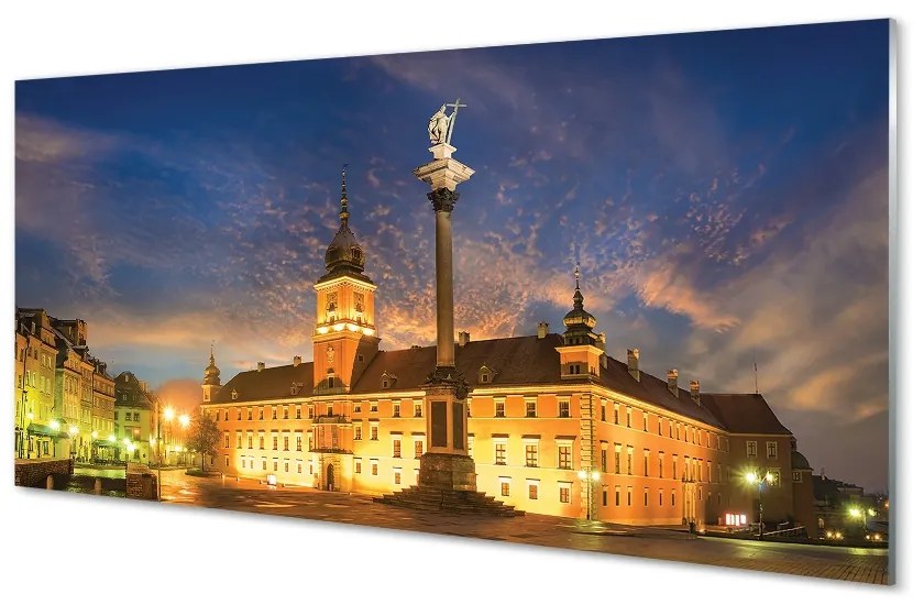 Obraz na skle Warsaw Old Town sunset 140x70 cm