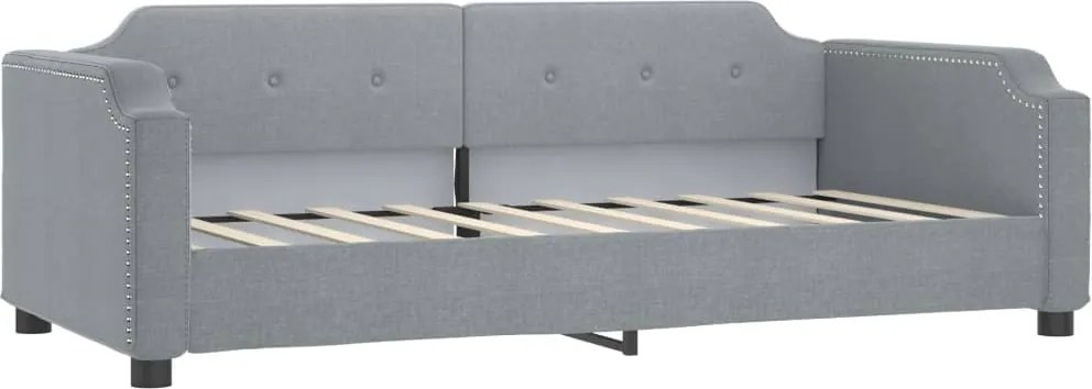 Válenda s přistýlkou a zásuvkami světle šedá 80 x 200 cm textil 3197665