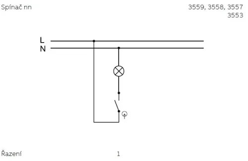 ABB Swing (L) vypínač č.1 IP44 jasně bílá 3557G-A01940 B1