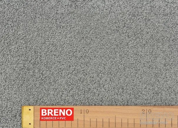 Breno Metrážový koberec FINESSE 75 šedá, šíře 400 cm, Šedá