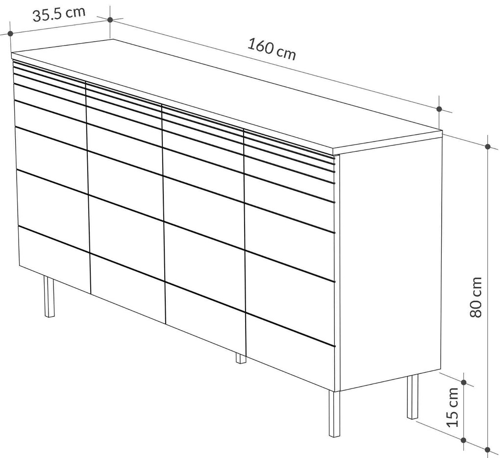 Skandinávský konzolový stolek KATEE, bílý