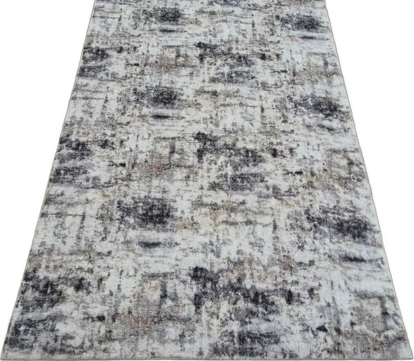 HU Šedo-bílý-béžový koberec Plush Deluxe s protiskem Rozměr: 50x80 cm